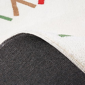 Topotdor Rainbow Round Kids Play Rug,Upside Down Alphabet Nursery Rug Extra Large Soft Crawling Play Mat for Children Toddlers Bedroom (47 inch, Multi Color)