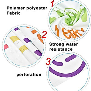 Ikfashoni 4Pcs Family Rules Shower Curtain Set with Non-Slip Rugs, Toilet Lid Cover and Bath Mat, Kids Educational Shower Curtain with 12 Hooks, Durable Waterproof Fabric Shower Curtain for Bathroom