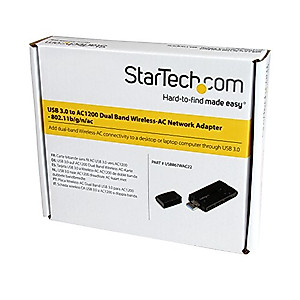 StarTech.com USB 3.0 AC1200 Dual Band Wireless-AC Network Adapter - 802.11ac WiFi Adapter - 2.4GHz / 5GHz USB Wireless - AC Network Card, TAA (USB867WAC22)