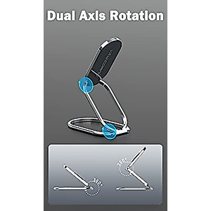 VAWcornic Phone Ring Holder Finger Kickstand, 540° Dual Direction Rotating Phone Grip for iPhone, Samsung, Huawei Smartphone, Tablet, Kindle, Switch Lite Compatible with Magnetic Car Mount (Silver)