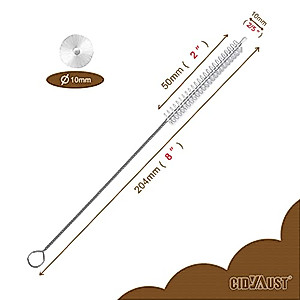 Straw Cleaner Brush Extend 8 inch, Extra Wide 10mm diam Straw Brush, Pipe Cleaners for Water Bottle, Sippy Cup, Baby Bottles, Drinking Straw Cleaning Brush Set 10 Pack