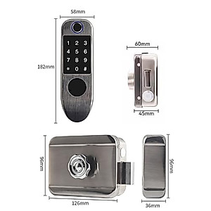 Security Smart Lock, 5 in 1 Finger Print Door Lock, Electronic Biometric Fingerprint Door Password Lock for Office Home