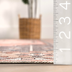 Rugs USA x Lauren Liess Laurel Medallion Machine Washable Area Rug, 9' x 12', Blush