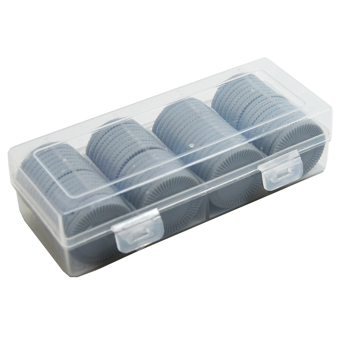 Smartdealspro 64pcs 32mm/1.26 Inch Opaque Plastic Learning Counters Disks Mini Poker Chips Game Tokens with Storage Box (Dark Gray)