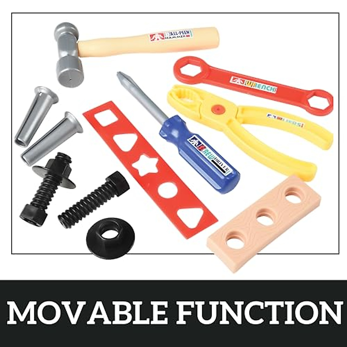 U. S. Toy Tool Set, Movable Play Tools for Kids, Pretend Play Kids Construction Kit for Kids, Party Favors, Birthday Gifts,, 12-Pack, Toddler Toys 3 Years & Up