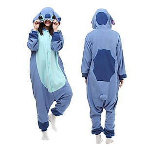Christmas Adult Stich Onesie Animal Pajamas Cosplay Costumes Party Wear