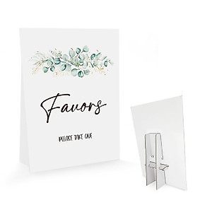 Baby Shower/Bridal Shower/Wedding Decoration Sign- Favors Please Take One, Baby Shower Decorations, Eucalyptus Sign for Baby Shower, Greenery Gold Baby Shower Sign(8 x 11 inch) BSS08