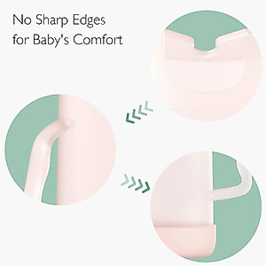 Momcozy Squeeze Pouch Holder for Food Pouches and Drink Boxes, Baby Pouch Holder Allows Baby to Self-Feed and Avoid Messes, Baby Food Pouch Holder Handle is Easy to Grip, Comfortable, Pink