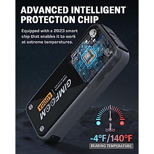 GIMFOOM Jump Starter, 4000A Car Battery Jump Starter with Wall Charger (10L Gas & 10L Diesel Engines), 12V Jump Starter Battery Pack with 3.4 Inch Smart Display, Jump Box with 400 Lumens LED Light