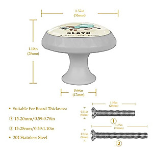 4 Pack Drawer Knob Pull Handle Sleepy Sloth Lying Branch Kitchen Cabinet Handles Black Dresser Pulls for Hardware Cupboard Furniture with Screw