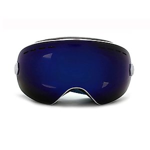 Feilx Ski Goggles, Snow Goggles with High Weave Double Slide Buckle Headband & Ventilation Holes for Men Women (Color : Blue, Size : 22.5 * 9.8cm)