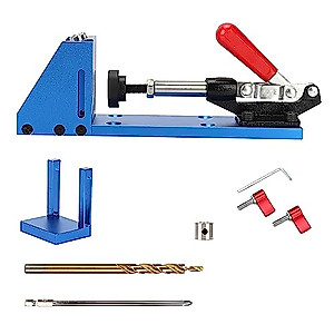 Complete Woodworking Tool Set - Hole Locator Jig Brad Point Pocket Hole Jig Kit Dowel Rods and Clamps for Wood Hole Drilling