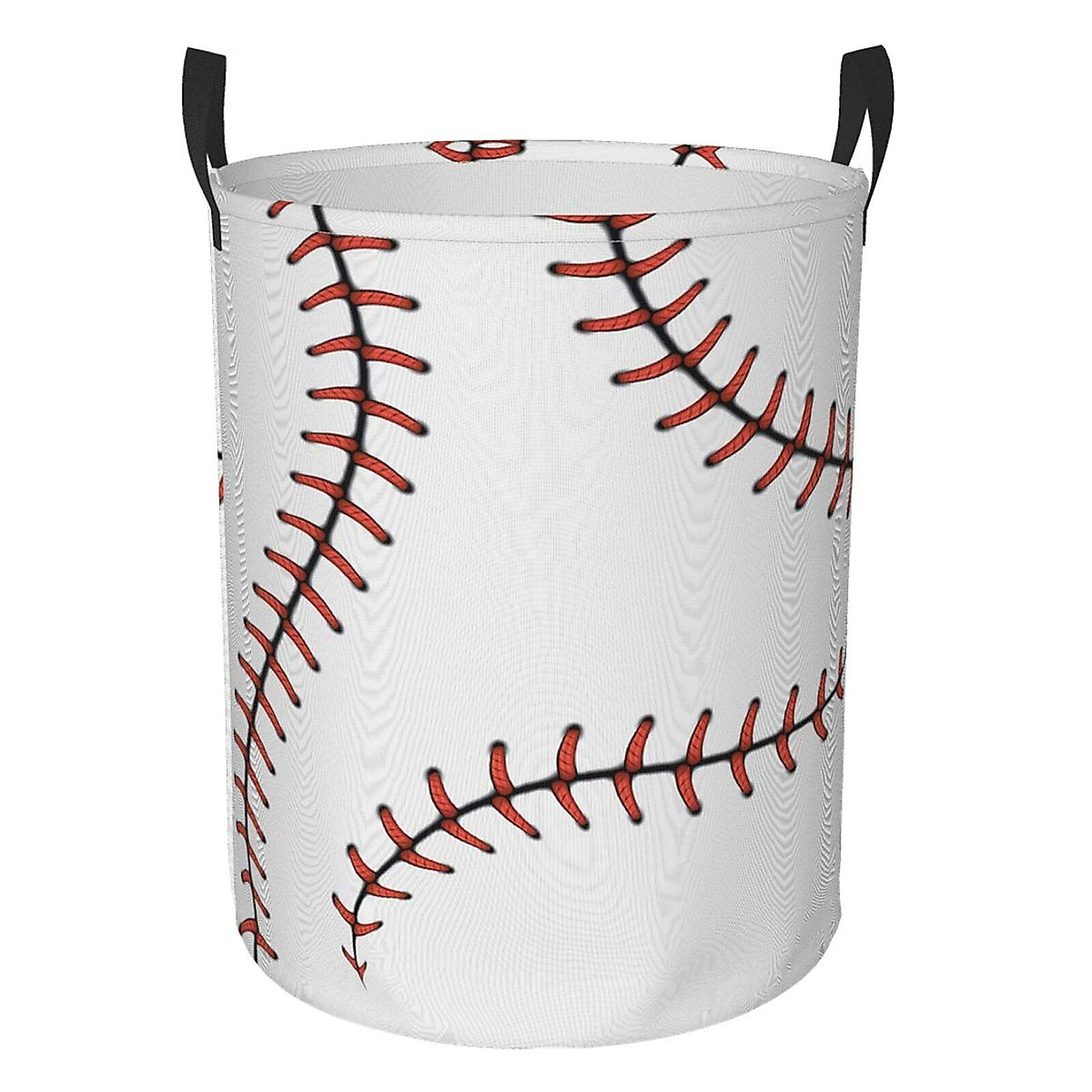 Foruidea Stylish Baseball Stitches Laces Print Laundry Basket,Laundry Hamper,Collapsible Storage Bin, Oxford Fabric Clothes Baskets,Nursery Hamper For Home,Office,Dorm,Gift Basket