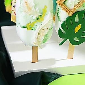 2 Pcs Cakesicle Stand Display 12 Count Candy Sticks Wooden Holder Rectangle Rustic Cake Stands for Dessert Table Ice Cream Lollipop Holder for Wedding Baby Shower Birthday Party(White)