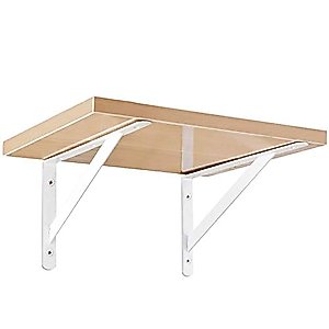 PIBM Stylish Simplicity Shelf Wall Mounted Floating Rack Shelves Metal Bracket Solid Wood Bookshelf Kitchen Rack Smooth Easy to Clean Bearing Strong,4 Sizes, a , 40X20CM