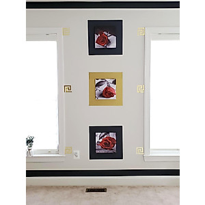 ROSEROSA Peel and Stick PVC Self-Adhesive Wallpaper Border Board Trim Moulding Sticker Hair Line (MG237B : 3.93 Inch X 16.40 Feet) Gold