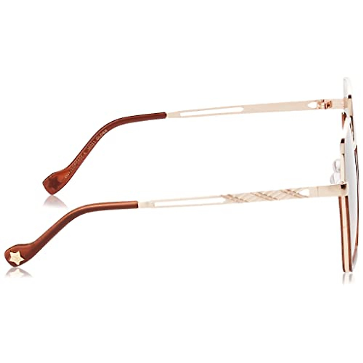 Jessica Simpson J6051 Retro Women's Metal Hexagonal Sunglasses with 100% UV Protection. Glam Gifts for Her, 60 mm, Gold & Brown