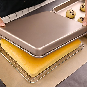 WMKGG 11 x 9 Inch Air Fryer Toaster Oven Tray, Set of 2 Nonstick Heavy Carbon Steel Toaster Baking Pan for Cuisinart, Ninja Foodi, Breville, Gowise, Black Decker