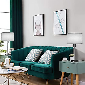 Drum Lampshades 12.6" Top x 12.6" Bottom x 8" High, Easy Assembly Replacement Lamp Shades for Table & Floor Lamps Natural Linen Beige Lampshades Spider Fitter, Set of 2