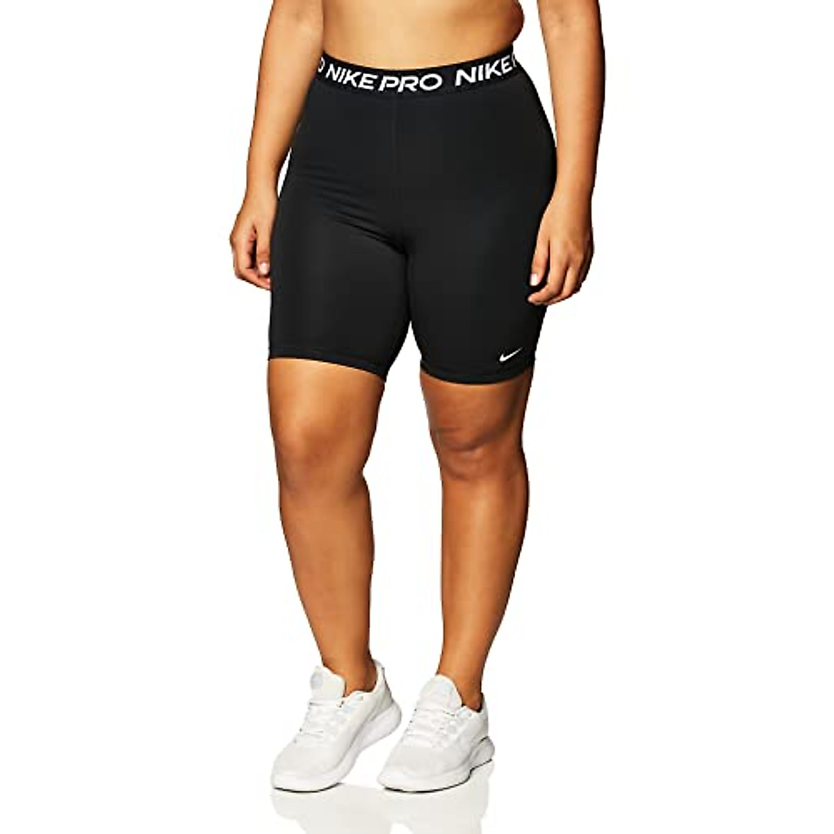 Nike Pro 365 Women's High-Rise 7" Shorts, Black/White, Small