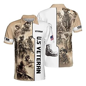 Veteran US Army AOP Lightweight Polo Shirt S-5XL, American Veteran Shirt, Army Veteran Shirt, us Army Veteran Shirt, Multicolor