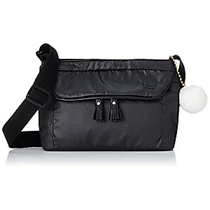 Kanana Project Collection No.67681 Women's Shoulder Bag, Lightweight, Fits A5 Size, Rayon, Black