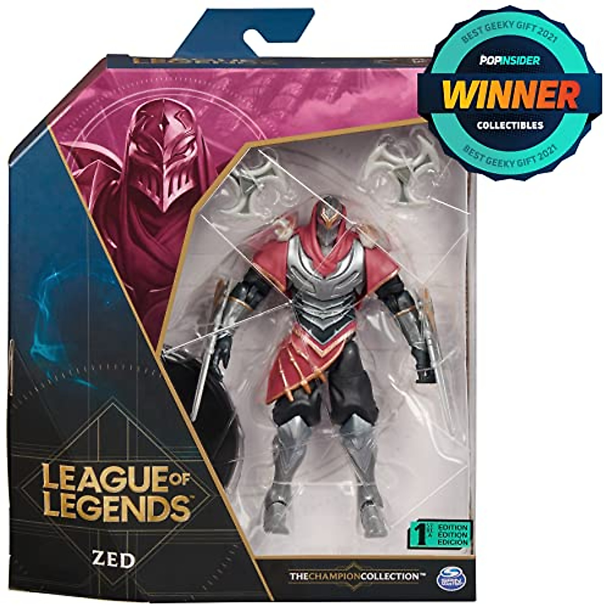 League of Legends, 6-Inch Zed Collectible Figure w/Premium Details and 2 Accessories, The Champion Collection, Collector Grade, Ages 12 and Up