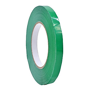 WOD BSTC24PVC Dark Green Produce Poly Bag Sealing Tape, 3/8 inch x 180 yds. for Packaging and Sealing of Meat, Gifts, or Ice Bags