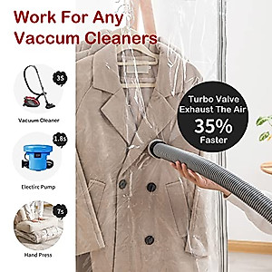 Hanging Vacuum Storage Bags, 6 Pack Large Hanging Space Saver Bags, Hanging Storage Bags for Clothes, Clothes Storage Bags Vacuum Sealed for Suits, Dress, Jackets, Closet Organizer for Moving Supplies(53.1x27.6 in)