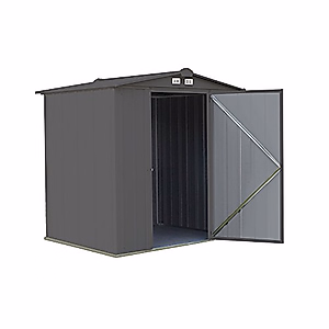 ARROW 6' x 5' EZEE Galvanized Steel Low Gable Shed Charcoal, Storage Shed with Peak Style Roof