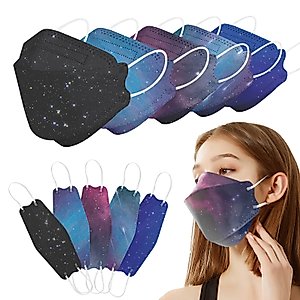 yohica 50 Packs KF94 Mask,4 Layer Filter Protection Disposable Face Masks,3D Fish Type Masks for Adult