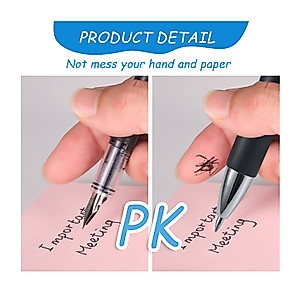 EEOYU 12 Pieces Black Disposable Fountain Pens, Smooth-Writing Office Supplies for Sketching, Journaling, Calligraphy, Doodling and Gifts (Black)