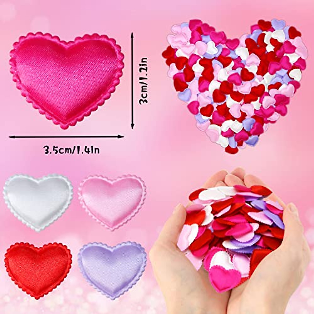 400 Pieces Valentines Day Heart Table Confetti Decoration, Love Heart Shaped Sponge Petal, Romantic Decor for Tables Valentine Confetti Wedding Decoration Supplies (Red, Pink, White, purple)