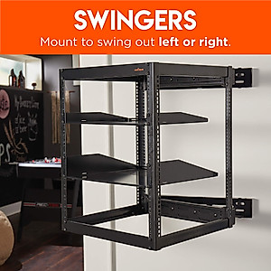 ECHOGEAR Rack Compatible Swing-Out Wall Mount - Compatible with 10U, 15U, & 20U ECHOGEAR Open Frame Racks