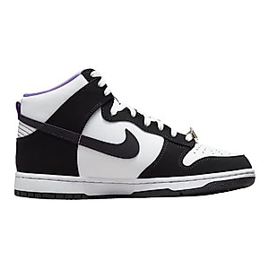 Nike Men's Dunk High Retro Shoes, Black White Actiongrape Black, 11.5