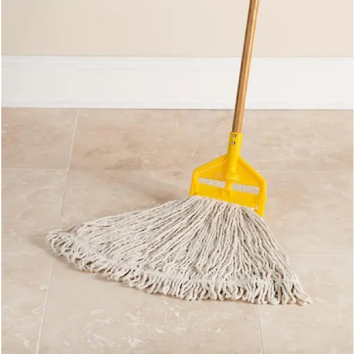 Soro Essentials- 32 oz. Cotton Webbed Mop Replacement Head- Commercial Loop-End Banded Cotton Webbed Mop Head Heavy Duty Mop Head for General and Floor Cleaning