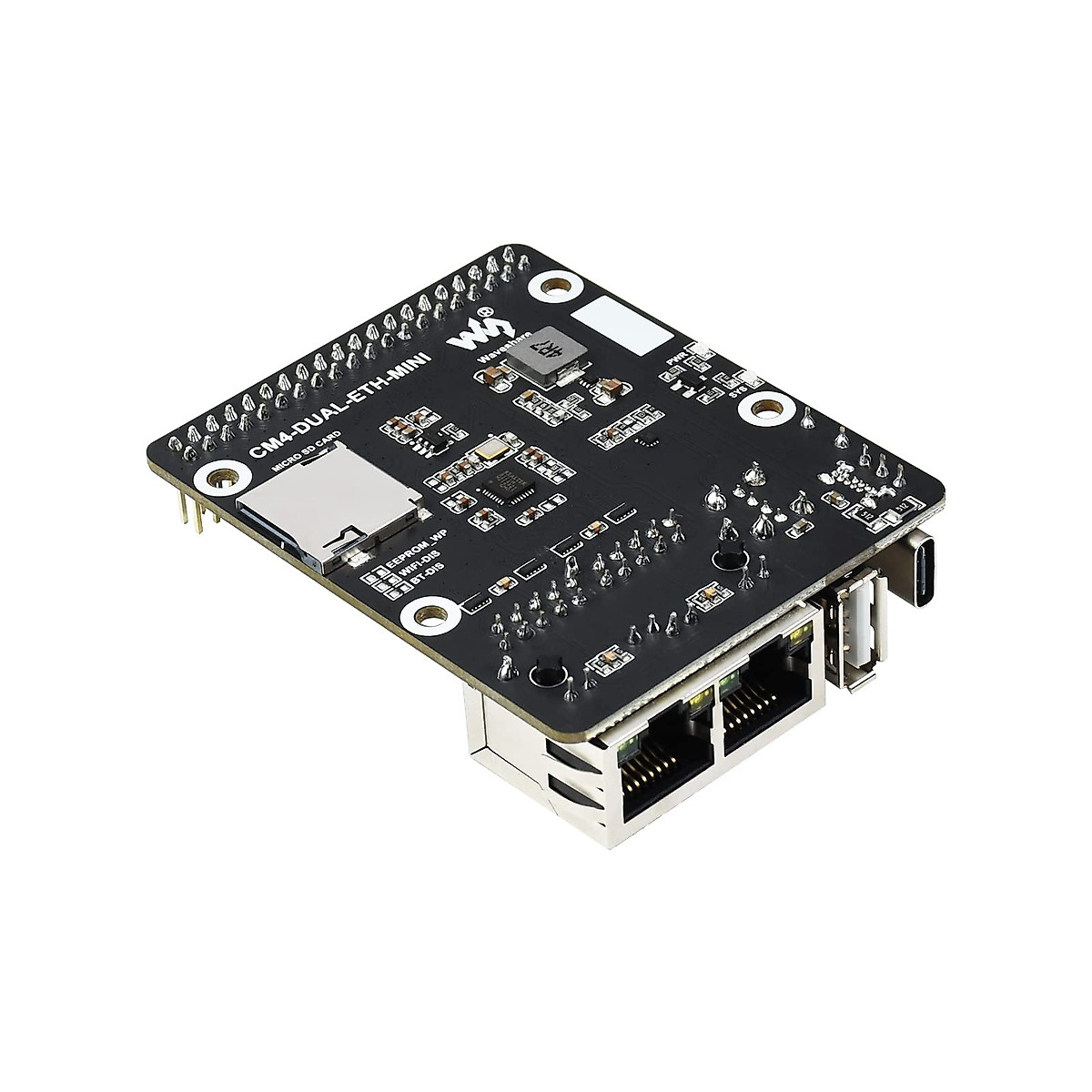 Mini Dual Gigabit Ethernet Base Board for Raspberry Pi Compute Module 4 CM4, Onboard ETH/Micro SD/USB Interfaces, Suitable for Evaluating The Raspberry Pi CM4 or Being Integrated into End Products