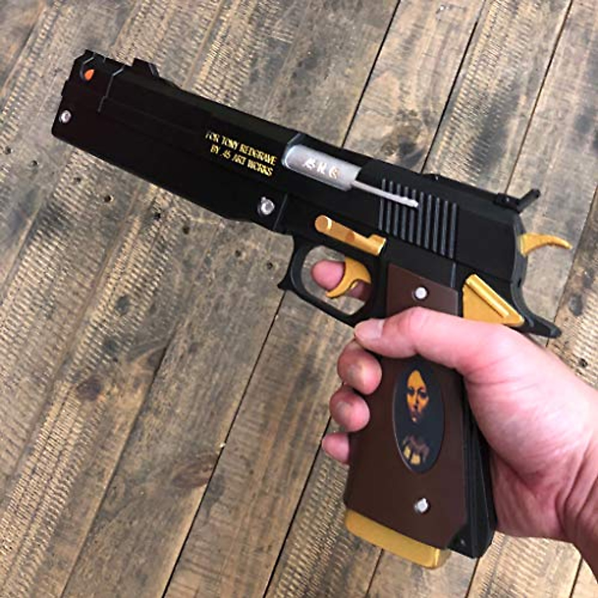 Blazing S. New Game Dante Ebony and Ivory Foam Gun Hand Cannon Prop Cosplay Game Anime Xmas (Black & Silver Set)