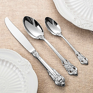 KEAWELL Luxury Dinner Spoon, Set of 4, 18/10 Stainless Steel Tablespoons, Silverware Spoon Set, Mirror Polished, 7.8 Inches (Silver)
