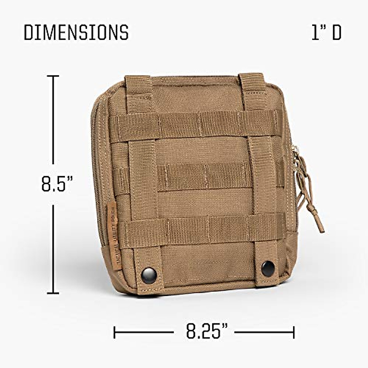 TBG - Utility Pouch for Tactical Diaper Bag 8.5in x 8.25in - MOLLE EDC Pocket (Black)