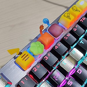 HFSECURITY Little Fire Dragon Frog Seed Design Resin Keycaps for Cherry Mx Switch Mechanical Gaming Keyboard Use SA R1 (FrogSeed)