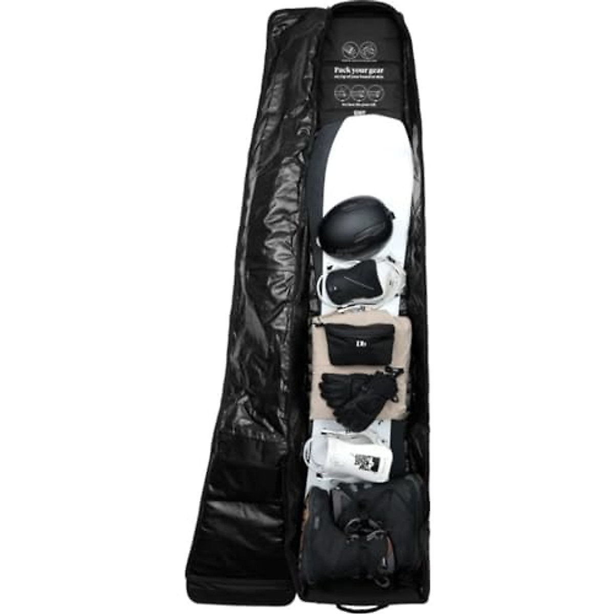 Db Journey Snow Roller Pro Bag - Ski & Snowboard Bag with Wheels, Adjustable Length, Fits Helmet & Skis or Snowboard, Padded, Hook Up System, 127L - Moss Green