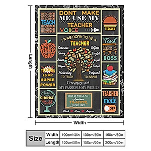 Teacher Blanket Gifts for Teachers - Lightweight Soft Throws Blankets for Teacher Appreciation Teacher's Day Birthday Back to School Retirement Gift Ideas 50"X40"