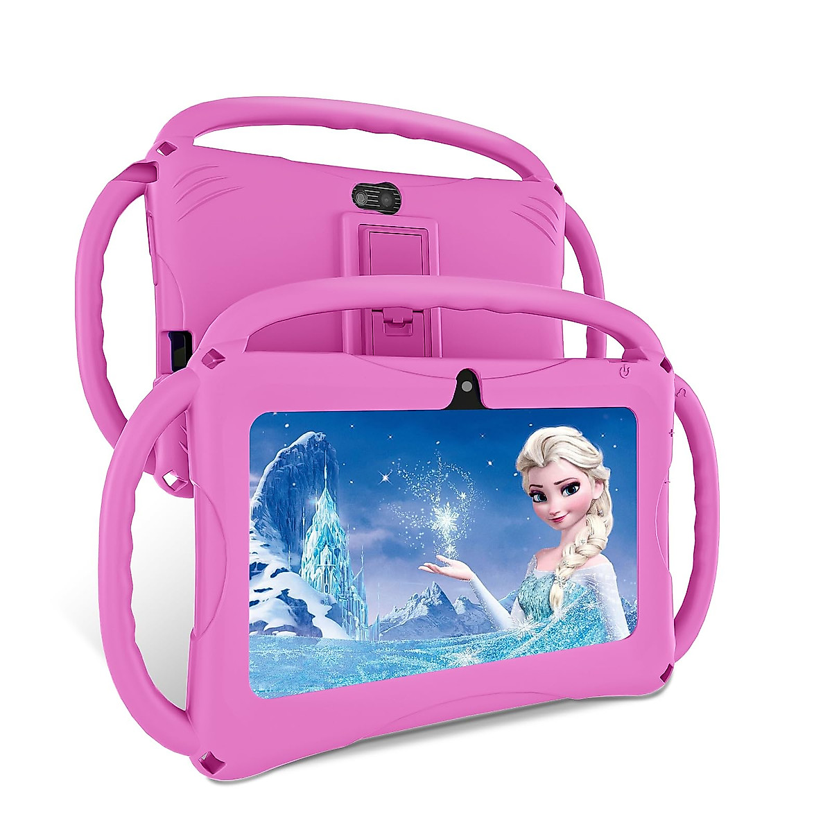 TUOHAITIME Android Tablet, 7 inch Android11 Tablet 6GB(2+4) RAM 32GB ROM with Bluetooth, WiFi, GMS, Parental Control, Dual Camera, Shockproof Case, Educational (Pink)