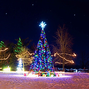 VTECHOLOGY 500LED Solar Christmas Lights, 170Ft Christmas Tree Lights with 8 Lighting Modes Waterproof Outdoor Lights for Patio Party (Multicolor)