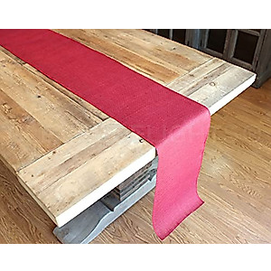 CleverDelights 12" Premium Burlap Roll - 10 Yards - Red - No-Fray Finished Edges - Natural Jute Burlap Fabric