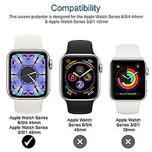 LK 6 Pack Screen Protector Compatible for Apple Watch Series 6 5 4 44mm and Apple Watch Series 3 2 1 42mm, Self-Healing, Max Coverage, Advanced TPU Material, Bubble Free for iWatch 44mm&42mm