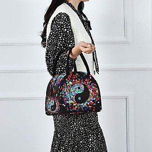 AUUXVA Lunch Box Tribal Ethnic Yin Yang Lunch Bag Ice Cooler Insulated Portable Zipper Tote Handbag for Men Women Boys Girls