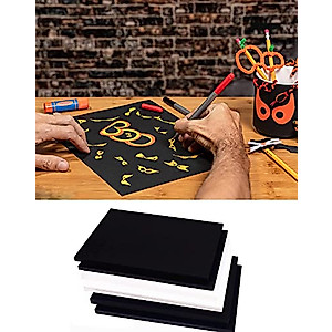 50 Sheets Black Cardstock 8.5 x 11 inch, 250gsm/92lb Black cardstock Paper for DIY Arts and Cards Making, Heavy Black Craft Paper for Invitations, Stationary Printing,Scrapbook Supplies