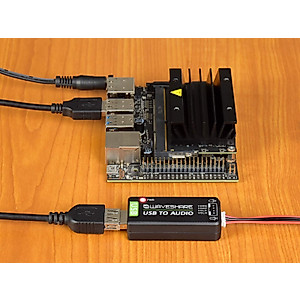 Waveshare USB Sound Card for Raspberry Pi/Jetson Nano USB Audio Module External Audio Converter Recording and Playback Support Stereo Codec Onboard Microphone and Speaker Header No Driver Required
